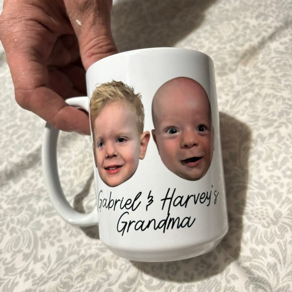 Two Baby Face Mug, Personalized Photo Gift, Custom Baby Face Mug ...