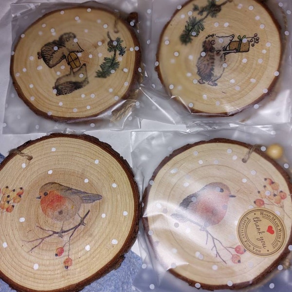 Woodland Mouse Woodslice Christmas Tree Decoration, Tag, Gift, Perfect ...