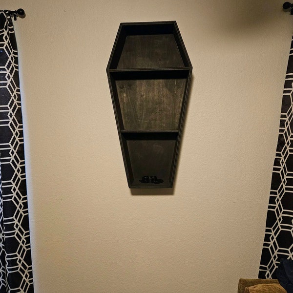 52 Inch Coffin Bookshelf, Goth, Spooky, Home Decor, Bookcase, Mystic, Gothic, Life Size, Gift ...