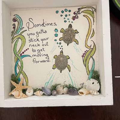 Sea Turtle, Shelf Table Sitter, Oyster Shell, Nautical Decor, Gifts for ...