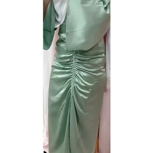 Purple Modest Silk Wrap Dress Long Sleeve Elegant Silk Dress, Puff ...