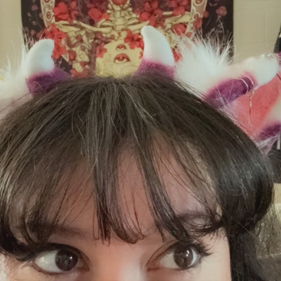 Purple Black Crystals Pastel Kawaii Emo Goth Choker Necklace Collar Cat ...