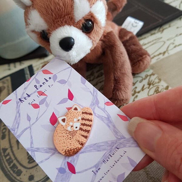 Red Panda Enamel Pin - Cute Animal Pin, Pin Badge, Hard Enamel Pin ...