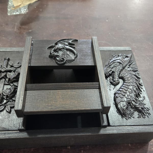 Custom Dnd Dice Box, Dnd Rolling Tray, Personalized Name Engraving ...