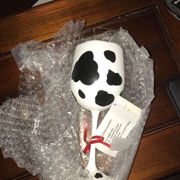 Cow Print Martini Glass - Etsy