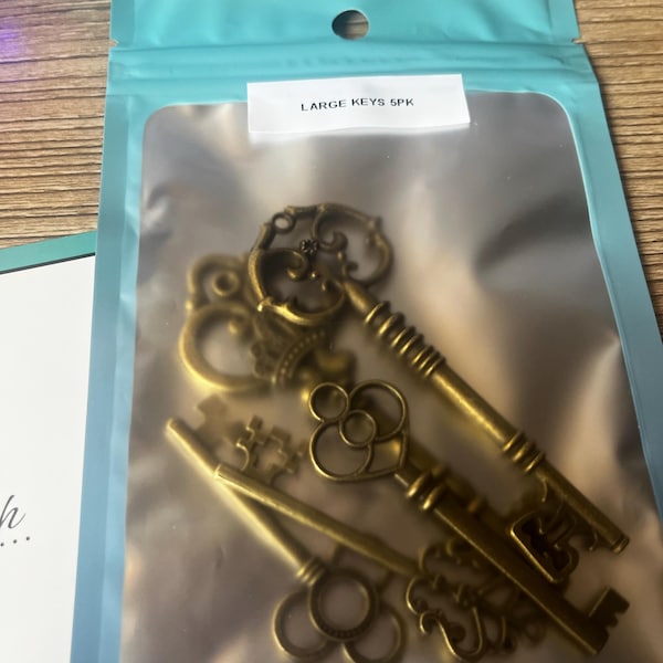 Witch's Vintage Style Skeleton Keys: Large Handmade Wiccan Altar Keys ...