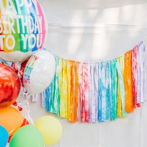 Fabric Garland, Fabric Banner, Fabric Bunting, Tie Die Garland, Tie Dye ...