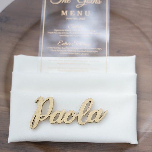 Gold Foil Acrylic Wedding Menu Card (4x9") Custom Event Decor, Luxury ...