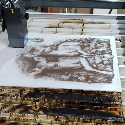 Laser Burn PNG 3D Illusion Engrave Laser Ready Digital Design File Deer ...