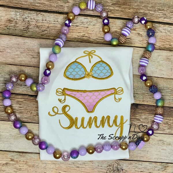 Summer Flower Bikini Applique Machine Embroidery Design Instant ...