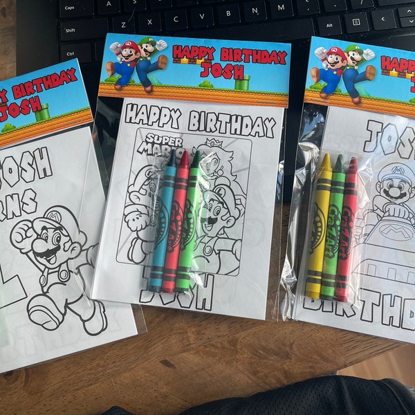 Super Mario Bros Coloring Packs, Super Mario Bros Party Favors, Super ...