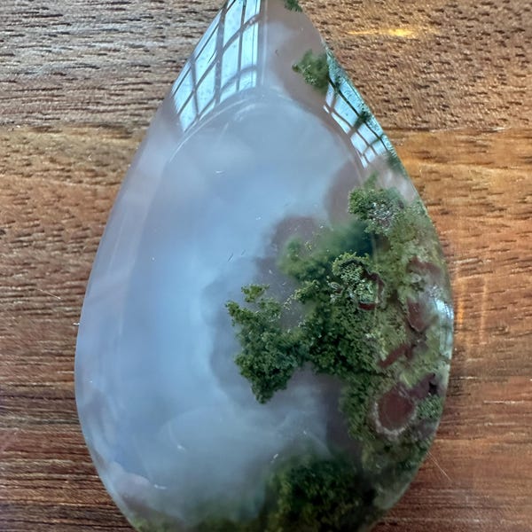 Genuine Scenic Moss Agate Cabochon, Unique Natural Stone Cabochon ...