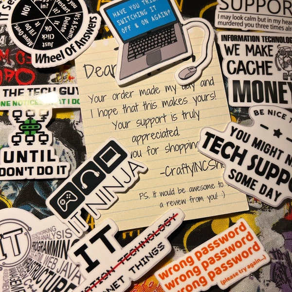 Tech Support Gifts | Tech Support Stickers | IT Info Tech Funny ...