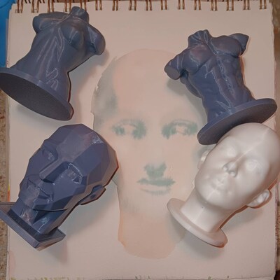 Female Realistic Head Bust Portrait Reference Tool Multiple Sizes - Etsy