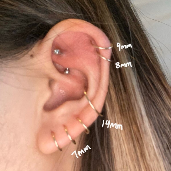 SNUG HOOP • Snug Earring • Cartilage Twist Hoop • Gold Hoop Earrings ...