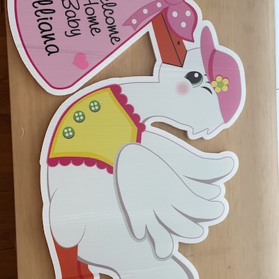 Welcome Home Baby Door Sign Stork Decoration With Custom Baby Name - Etsy