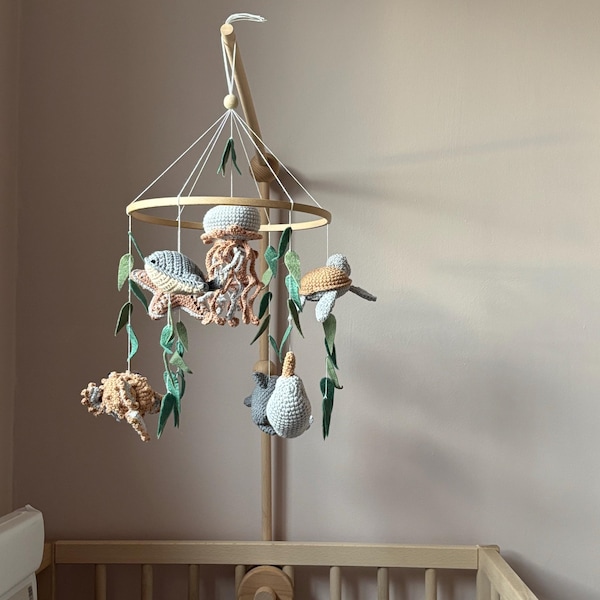 Ocean Baby Mobile. Nautical Baby Mobile. Ocean Baby Mobile With Narwhal ...