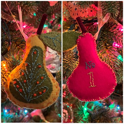 Partridge & Pear PDF Pattern for a Hand Sewn Wool Felt Ornament Set - Etsy