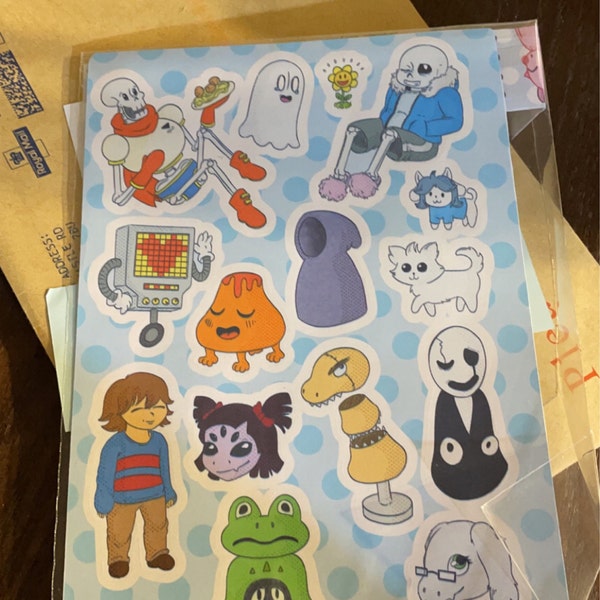 Undertale Character Sticker Sheet - Etsy UK