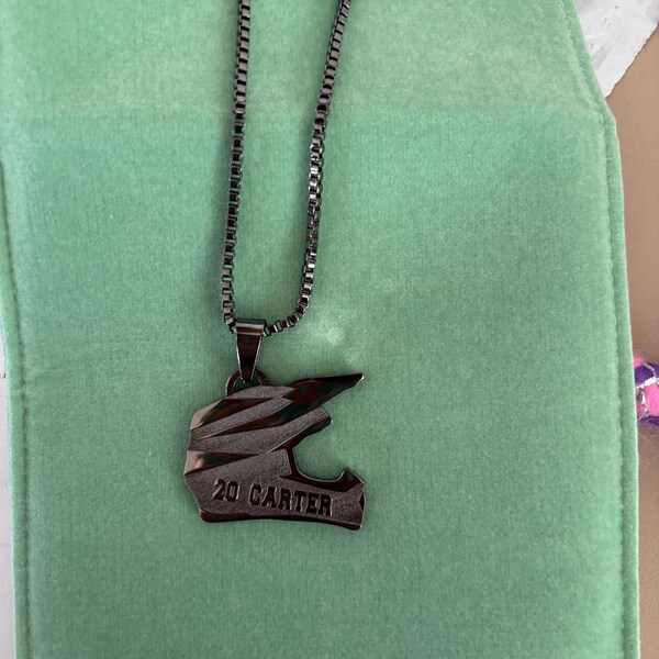 Custom Enamel Name Tag Necklace With Jersey Number, Personalized ...