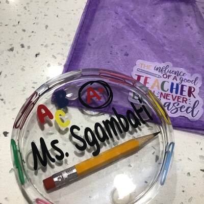 Teacher Appreciation Gift Custom, Teacher Coaster, Epoxy Resin Art ...