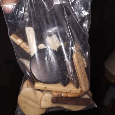 1/2lb Bone Bead Mix, Assorted Bone Beads, Half Pound, Carved Bone Beads ...