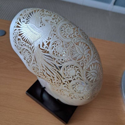 Hand Carved Pearl Mussels Shell Large Sizewith - Etsy