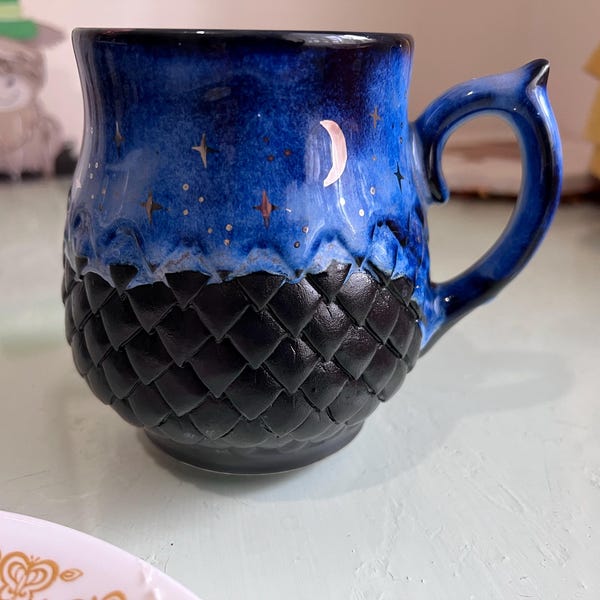 Ceramic Mug, Dragon Scale Mug, Handmade Pottery, - Etsy
