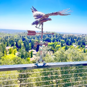 LARGE Handcrafted 3D 3-dimensional CRANE HERON Weathervane Copper ...