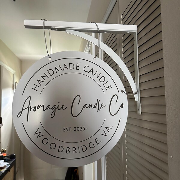 Custom Weatherproof 15" Round Circle Sign, Waterproof Hanging Canopy ...