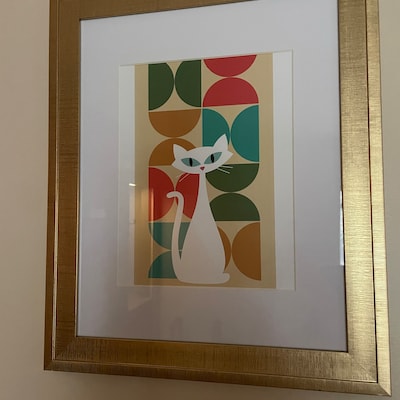 Atomic Cat Mid Century Modern Art Print Laundry Room Decor - Etsy