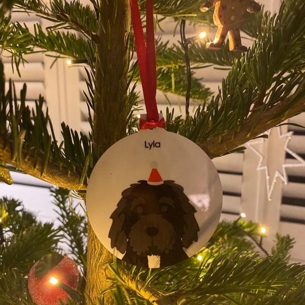 Personalised Christmas Dog Bauble / Christmas Tree Ornament - Etsy