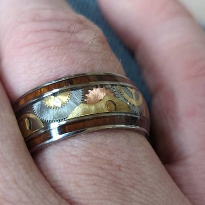 Cracked 3D Printed Titanium Gold Inlay Ring HALF CRACK - Etsy