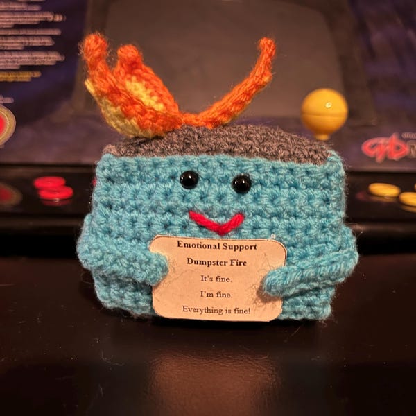 Pattern and Sign Only: Dumpster Fire Emotional Support Crochet Pdf X2 ...