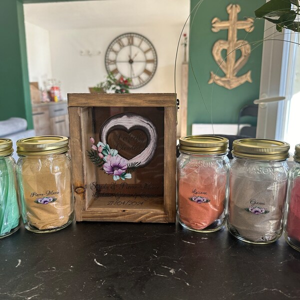 Blended Family Sand Set for Wedding, Rustic Shadow Box Unity Sand ...