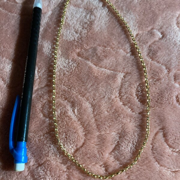 Solid 10K Gold Rolo Cable Chain, Diamond Cut Genuine 10K Gold Rolo ...