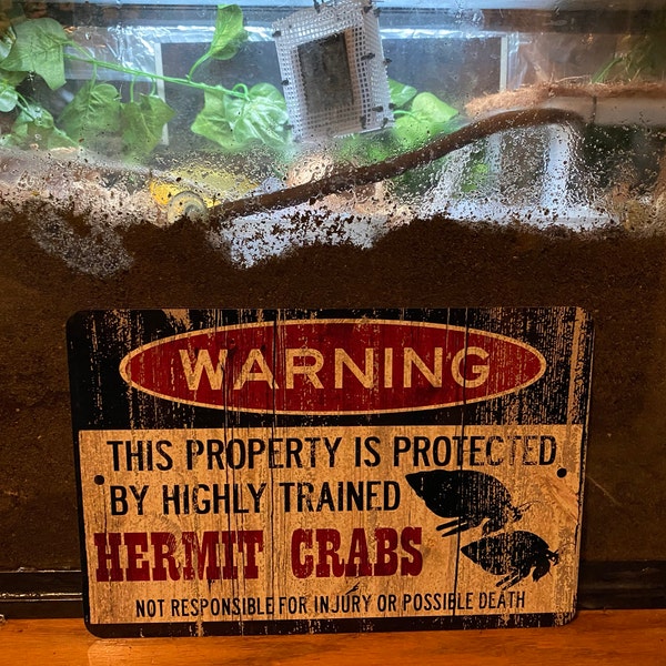 Hermit Crab Sign,funny Metal Signs,crabitat Accessories,crab Warning ...