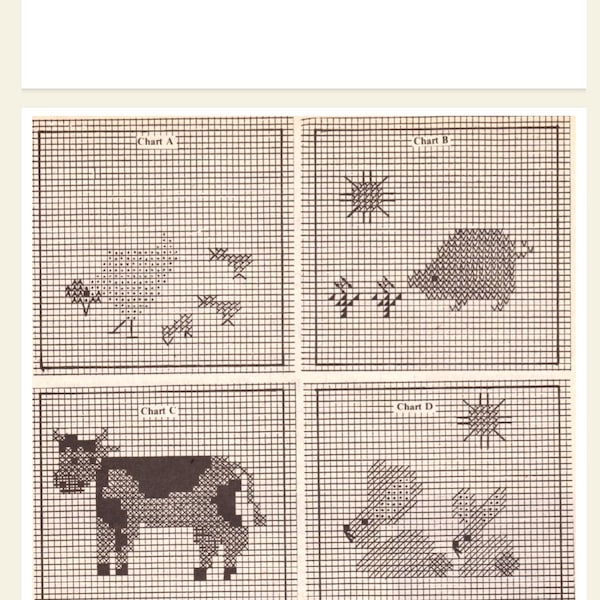 Crochet Farm Animal Blanket Afghan - Use Separately for Matching ...
