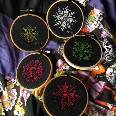 Gothic Snowflake Set Cross Stitch Pattern Modern, Macabre, Christmas ...