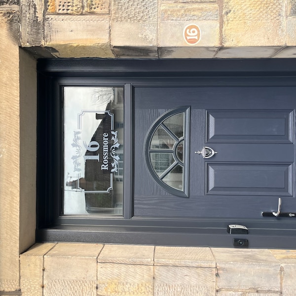 Custom Fanlight Door Number With a Bold Black Shadow, Classic Victorian ...