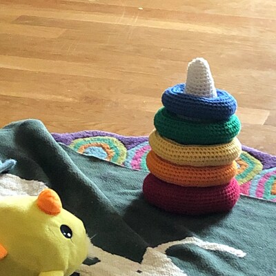 Sunshine and Rainbow Stacking Rings Crochet Baby Toy - Etsy