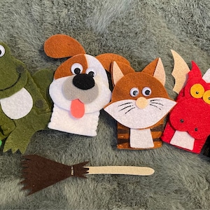 Room on the Broom Finger Puppet Set - Etsy