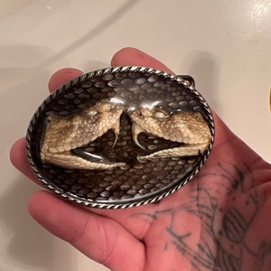 Western Belt Buckle With Two Western Diamondback Half Heads - Etsy