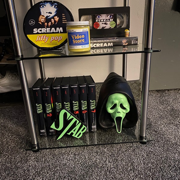 Stab Sign / Scream Logo / Bookcase Display / Shelf Display - Etsy