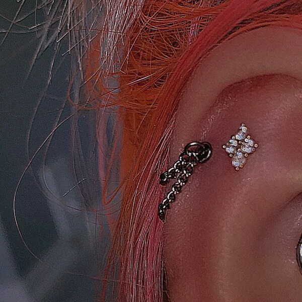 Titanium Threadless End Septum Chain 16g 5/16" - Etsy