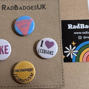 Gay Pride 4 Button Badges LGBT Rights Pins Vintage Remake Queer Retro ...