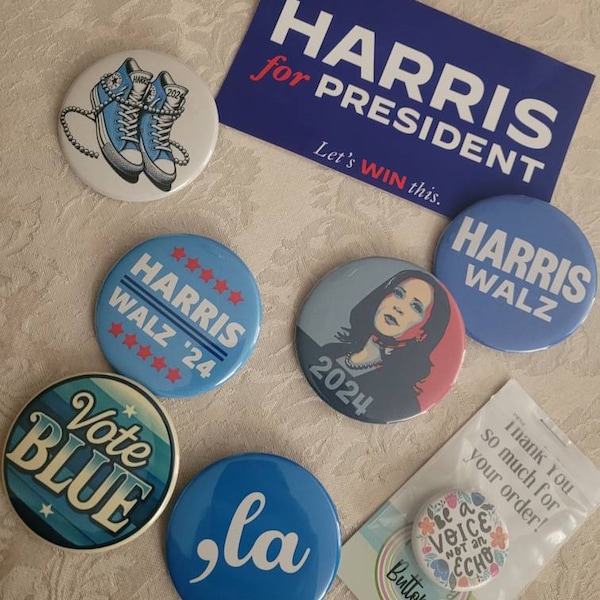 Kamala Harris 2024 Political Pin in Shepard Fairey Style, President ...