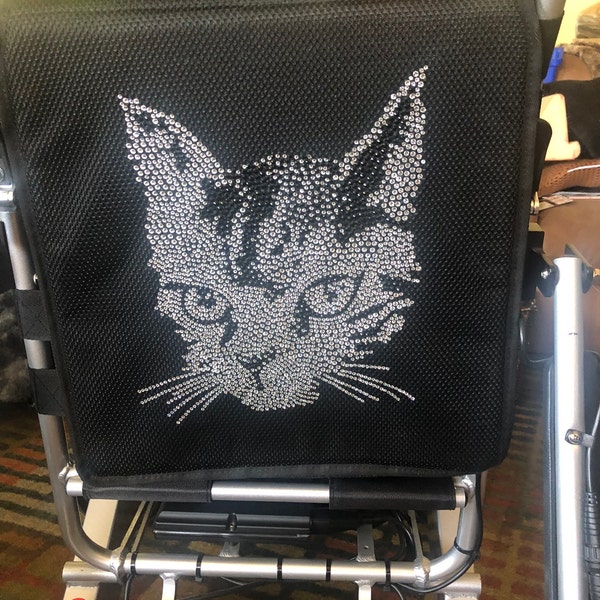 Crystal Cat Iron on Transfer Patch / Iron on Cat Decal / Rhinestone Cat ...