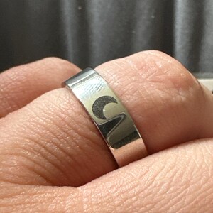Personalised Yin and Yang Couples Rings, Stainless Steel. 4/6mm ...