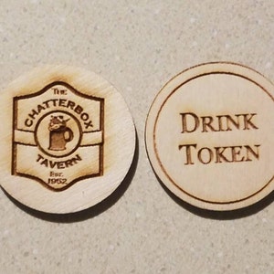100 Custom Drink Tokens laser Engraved - Etsy